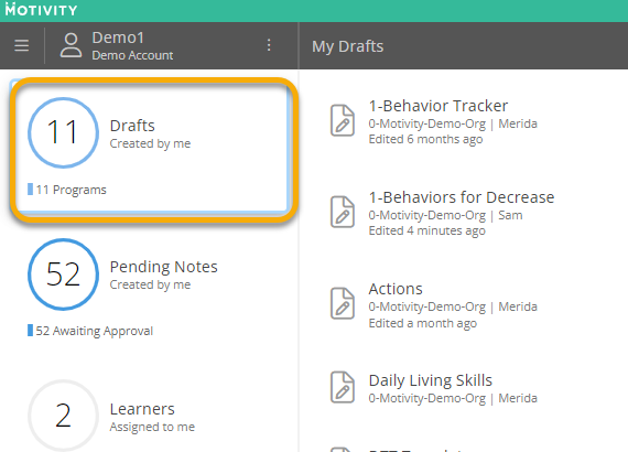 Editing Programs and Managing Drafts