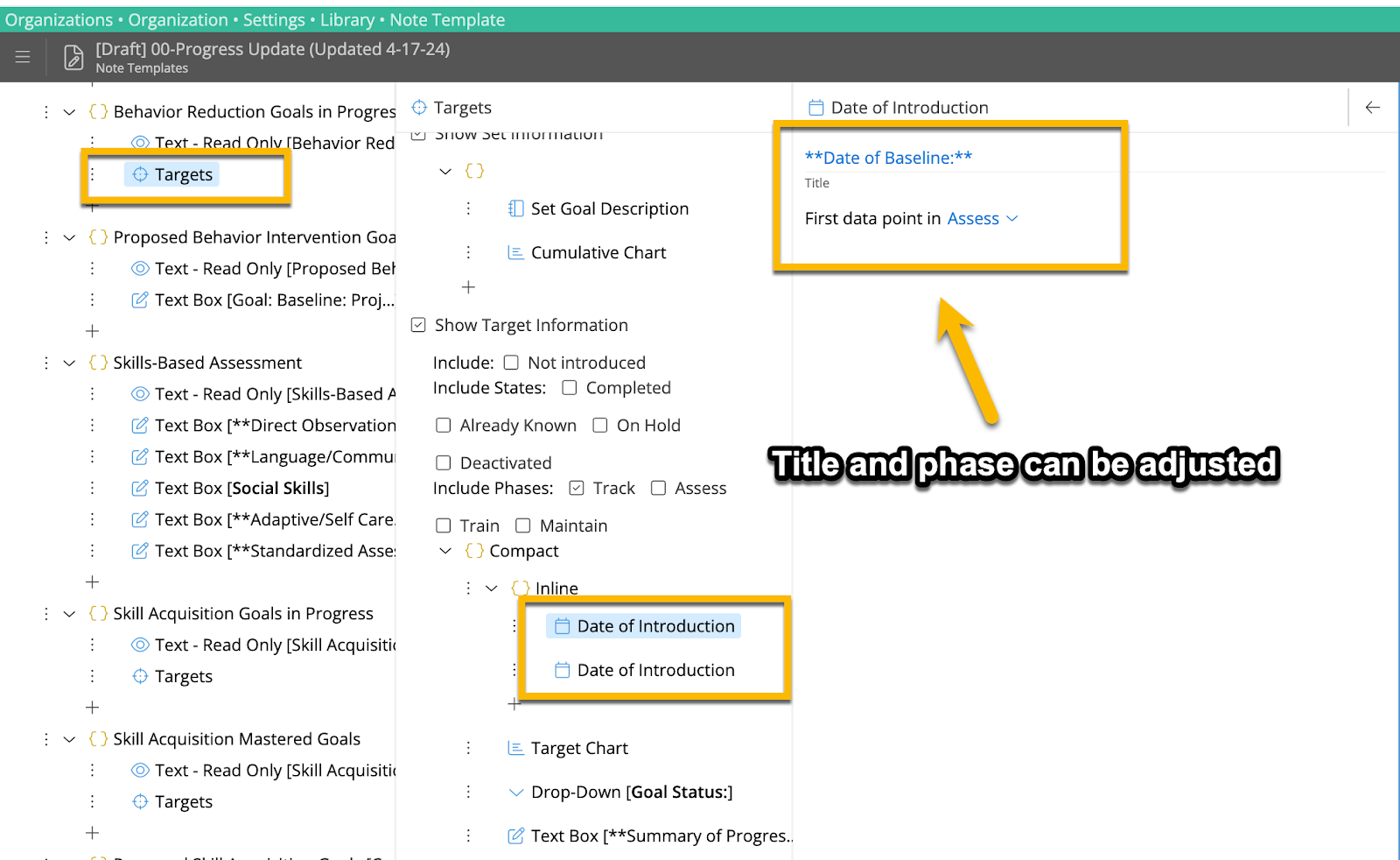 Reports Target Import Configuration