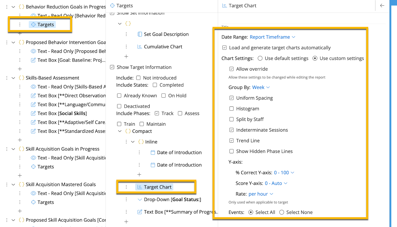 Reports Target Import Configuration