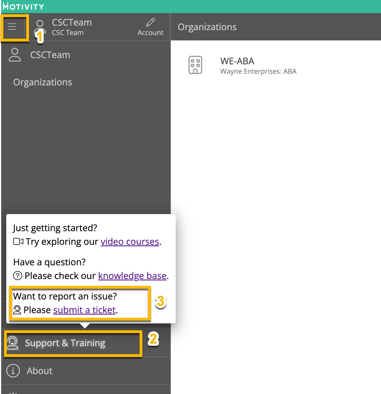 Submitting a help ticket