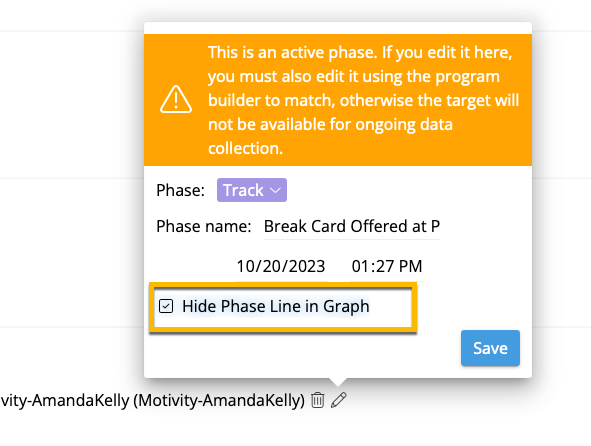 Hiding Phase Change Lines On Graphs