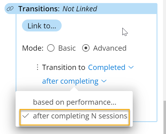 Mastery Criteria to Transition after N Sessions