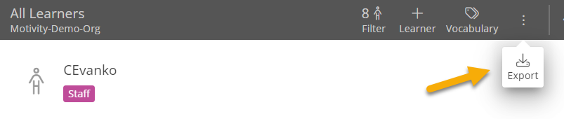 Exporting Data (Session Note Reports, Session Reports, Learner Data)