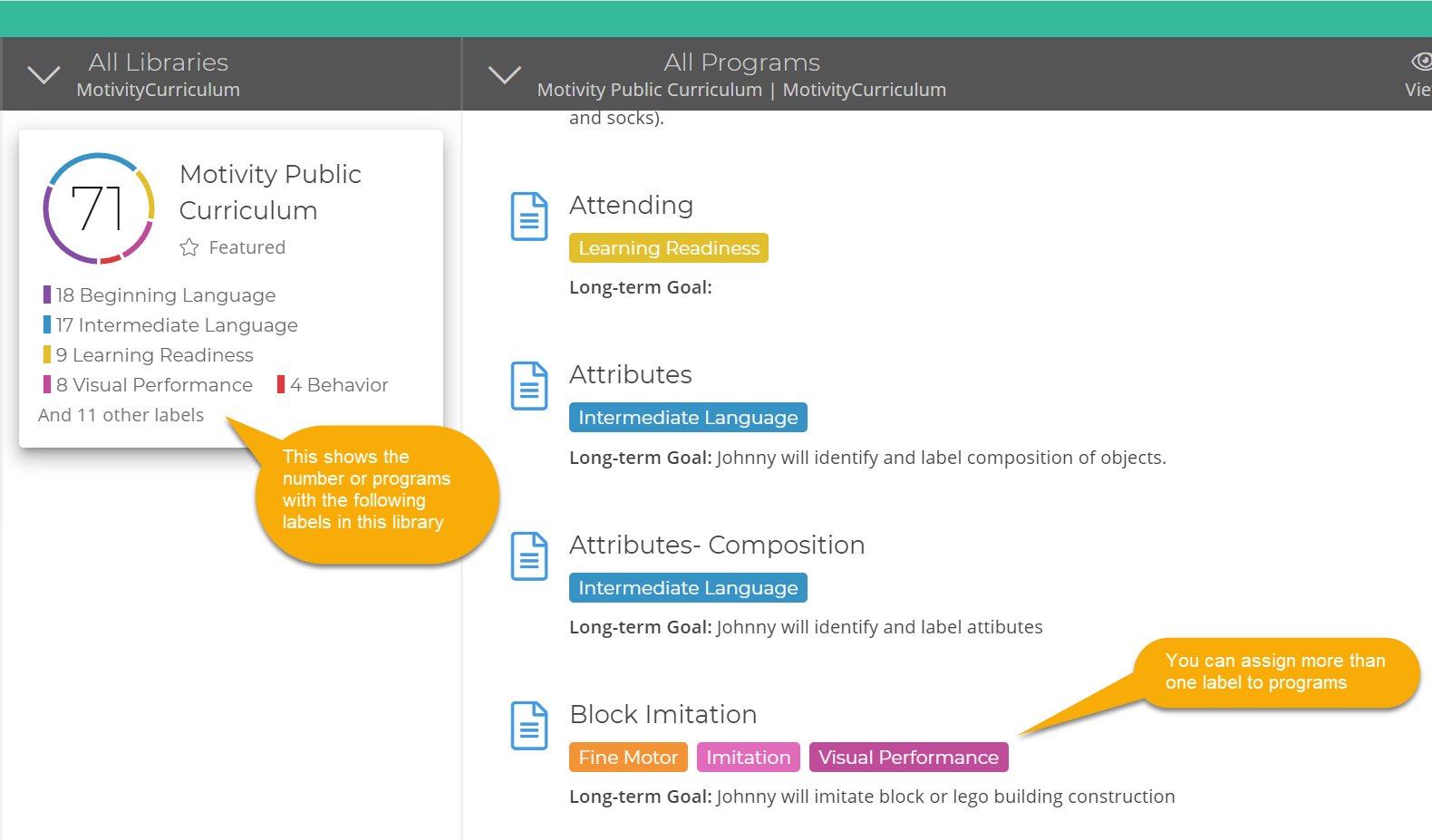 Vocabulary: Create and Edit Program Labels for Filtering Programs