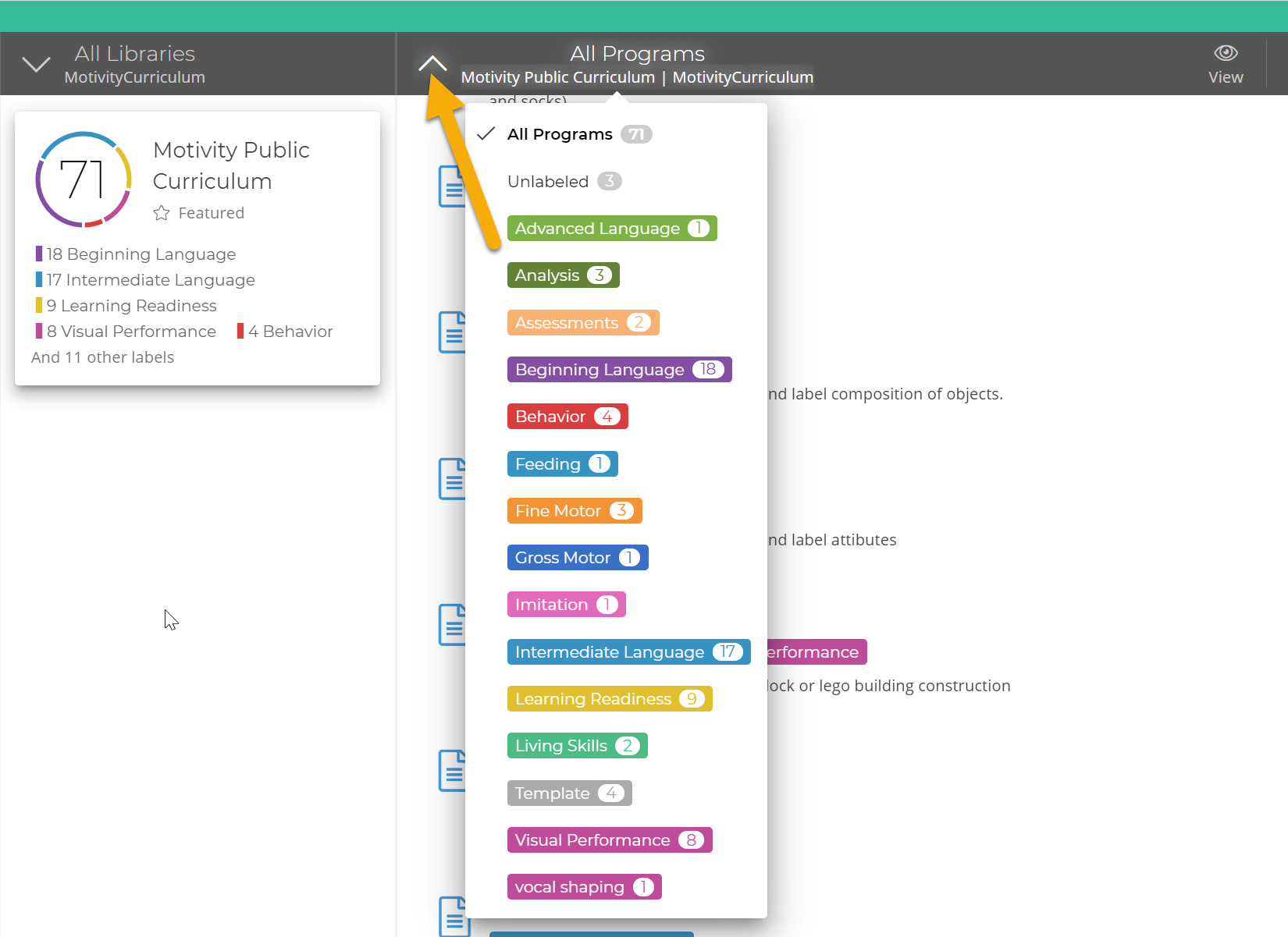 Vocabulary: Create and Edit Program Labels for Filtering Programs