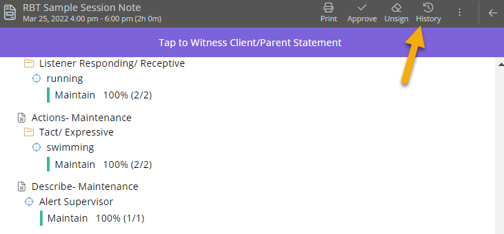 Editing Contents of Signed Session Notes