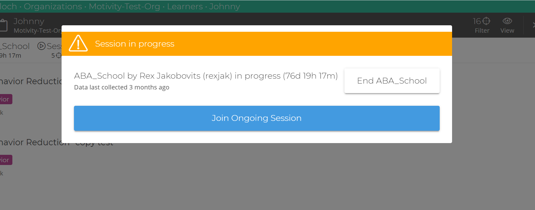 Entering a Session In Progress