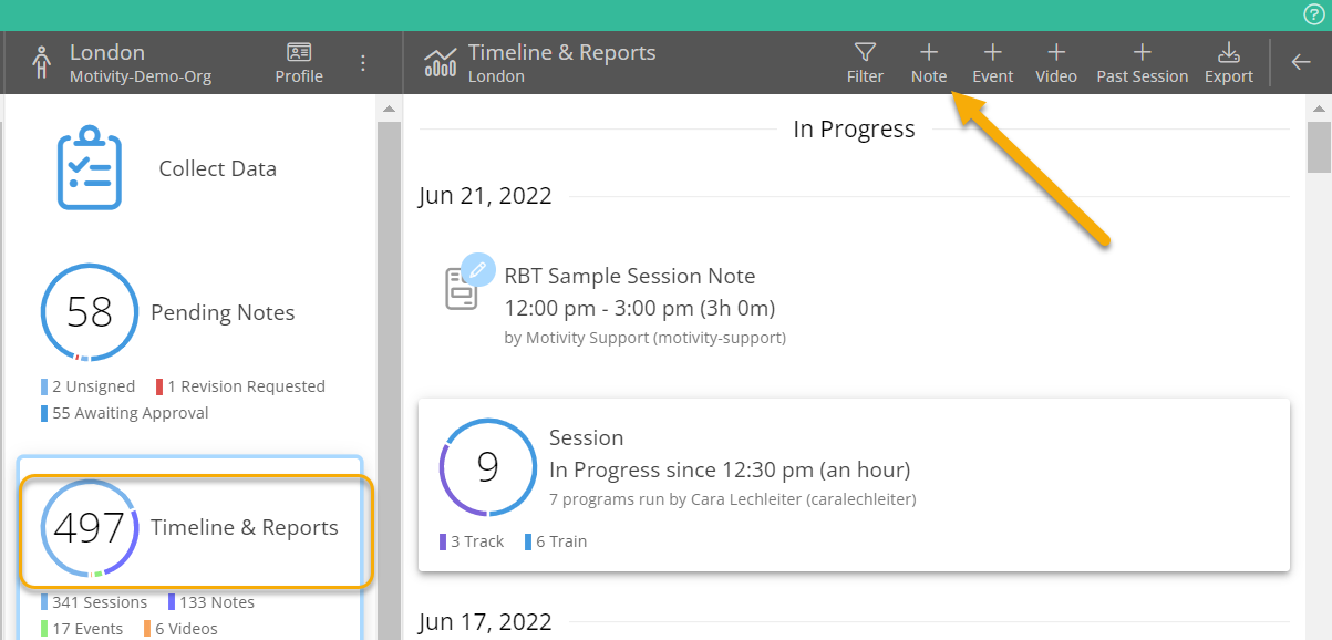 Create Learner Session Note