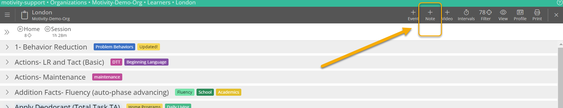 Create Learner Session Note