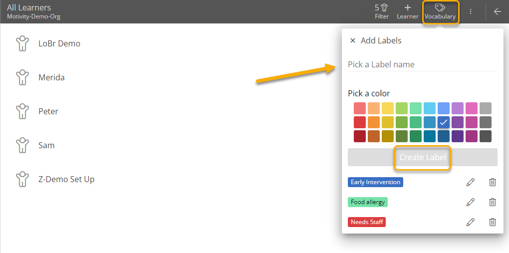 Adding Labels to Learners